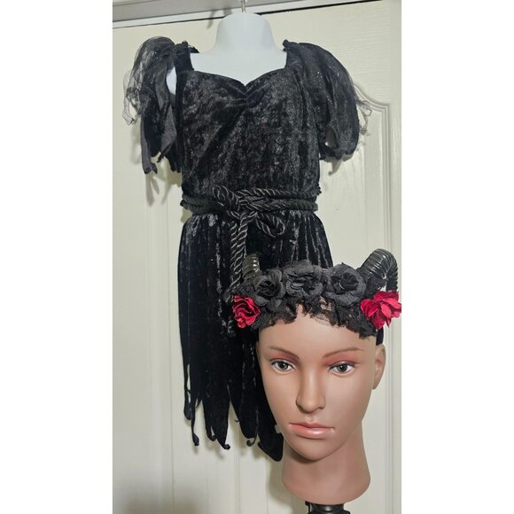 Fun World | Costumes | Girls Devil Costume Dress Horns Tail Black ...